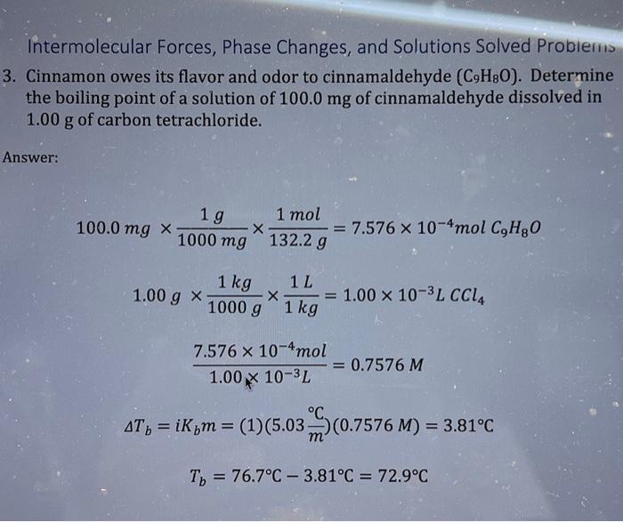 Solved Intermolecular Forces, Phase Changes, and Solutions | Chegg.com