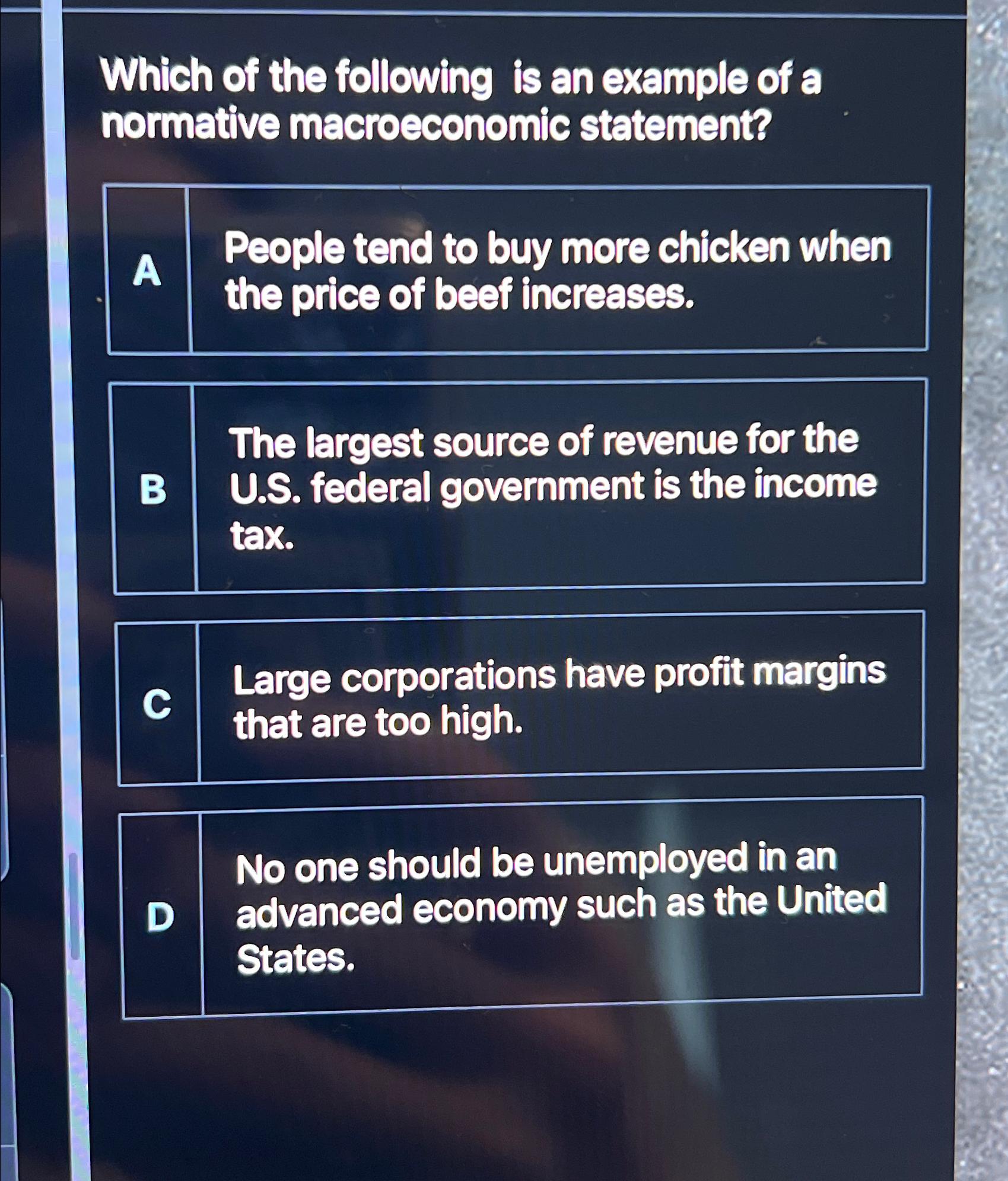 Solved Which of the following is an example of a normative | Chegg.com