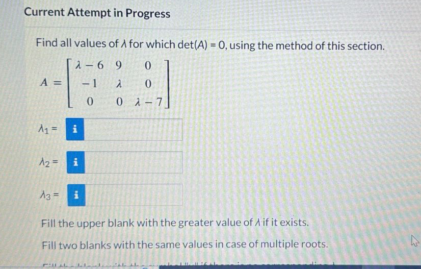 Solved Current Attempt in ProgressFind all values of λ ﻿for | Chegg.com