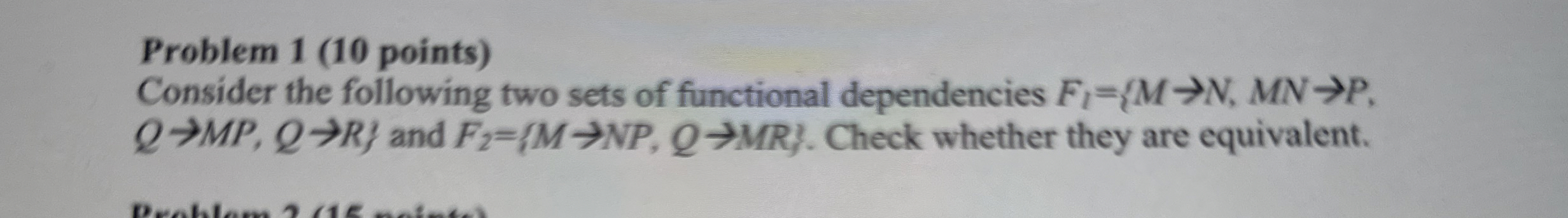 Solved Problem 1 (10 ﻿points)Consider the following two sets | Chegg.com
