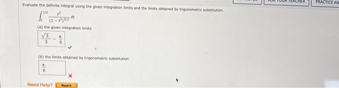 Solved Evaluate the definite integral using the given | Chegg.com