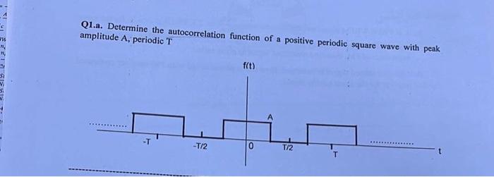 Solved Q1 A Determine The Autocorrelation Function Of A