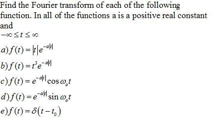 Solved Find the Fourier transform of each of the following | Chegg.com