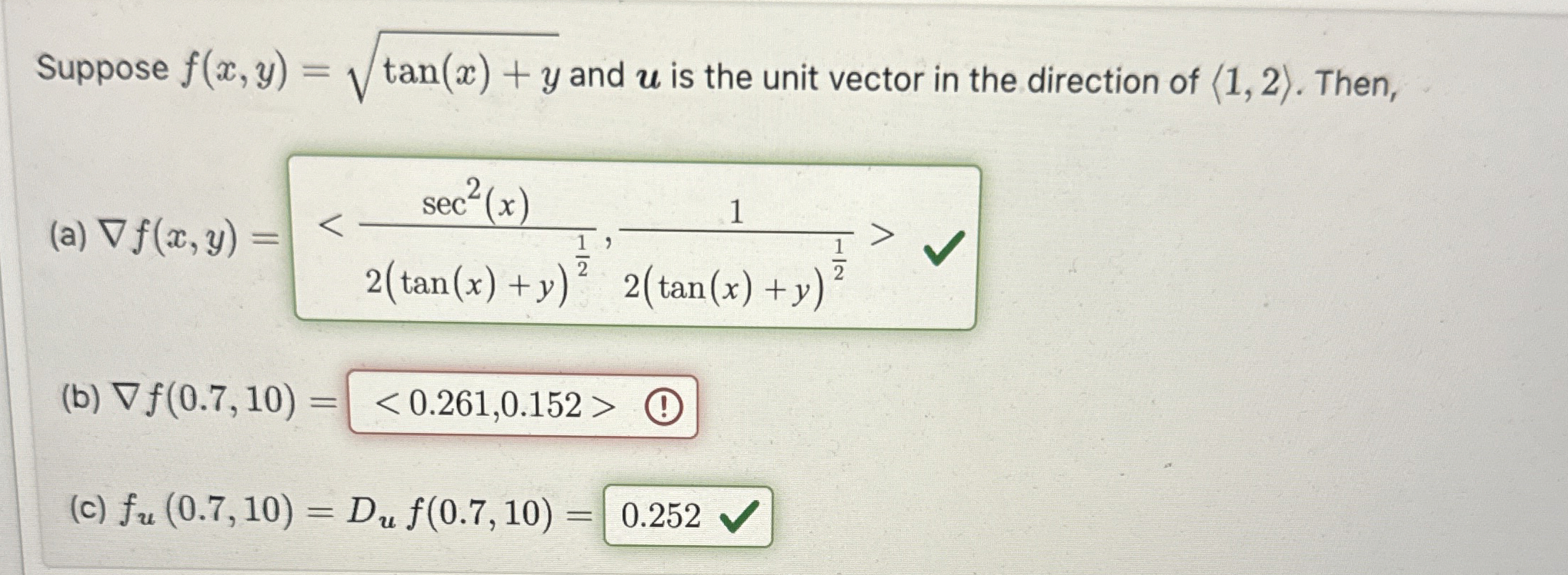 Solved Suppose F X Y Tan X Y2 ﻿and U ﻿is The Unit Vector