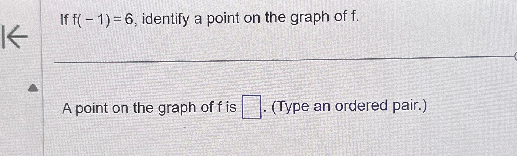 Solved If f(-1)=6, ﻿identify a point on the graph of f.A | Chegg.com