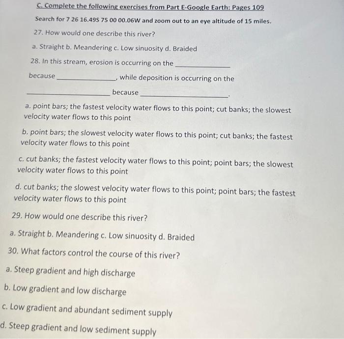 Solved C. Complete the following exercises from Part | Chegg.com