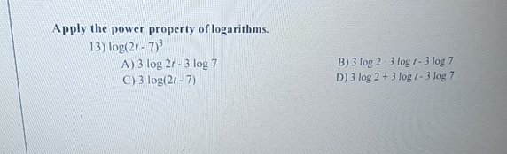 Solved Apply the power property of | Chegg.com