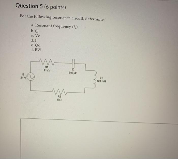 Solved Question 1 (5 points) For the following LPF circuit E | Chegg.com