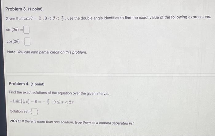 Solved Given that tanθ=74,0