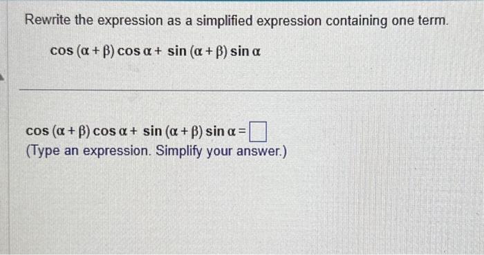Solved Rewrite the expression as a simplified expression | Chegg.com