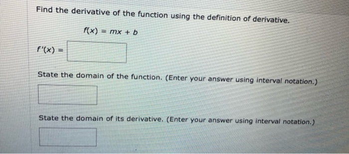 Solved Find the derivative of the function using the | Chegg.com