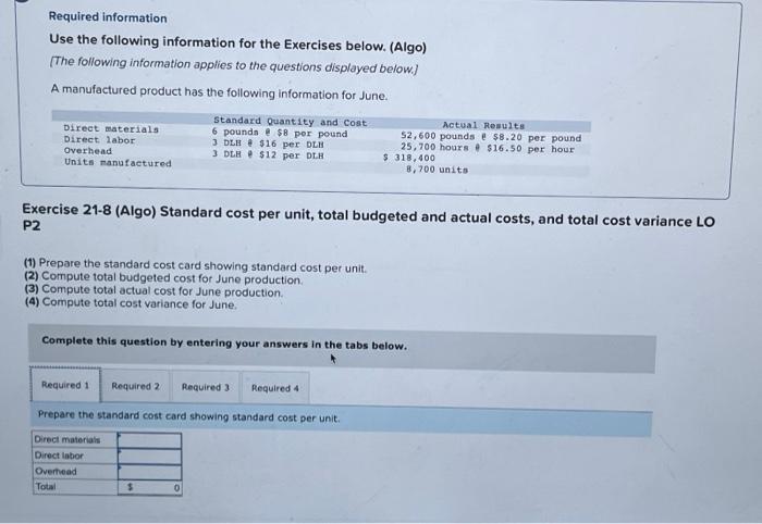 Solved Required information Use the following information | Chegg.com