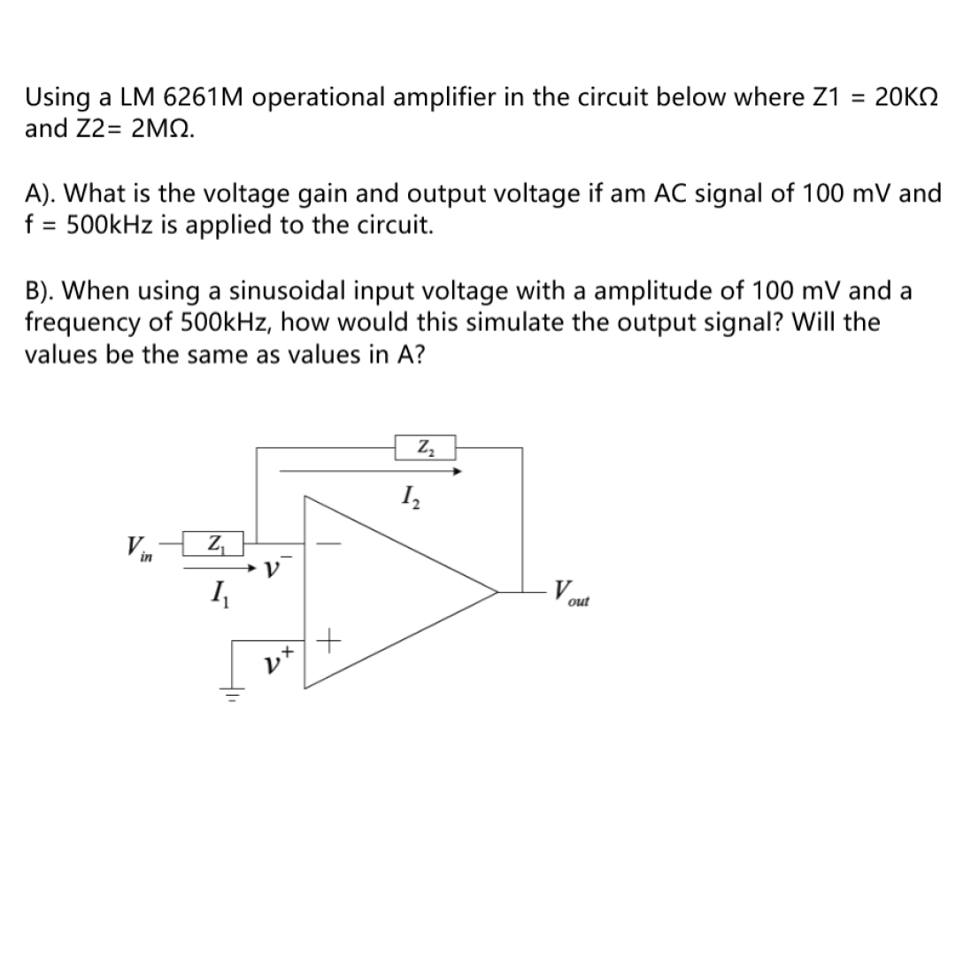 Solved (A) ﻿If an AC signal of 100 ﻿mV and f= 500 ﻿kHz, ﻿is | Chegg.com