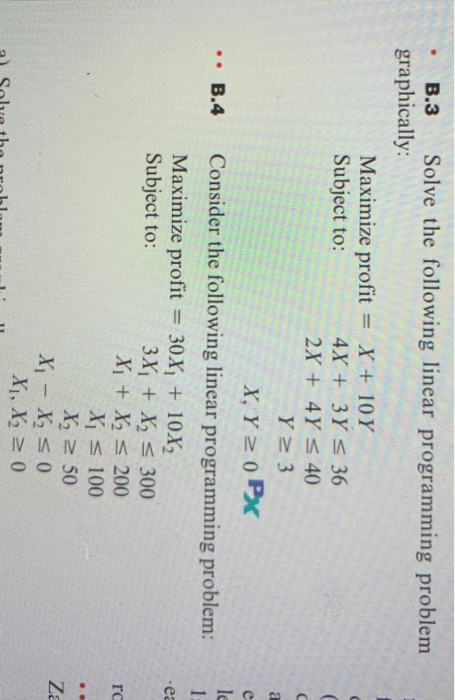 Solved a B.3 Solve the following linear programming problem | Chegg.com