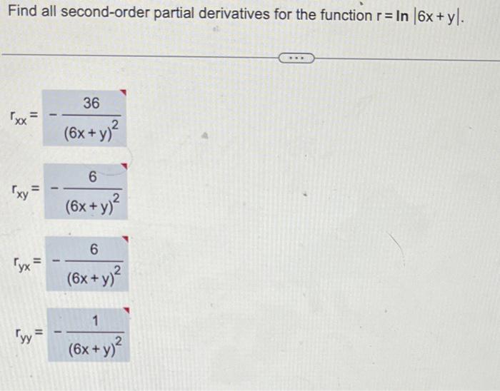 Solved Find all second-order partial derivatives for the | Chegg.com
