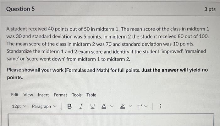 Solved A student received 40 points out of 50 in midterm 1. | Chegg.com