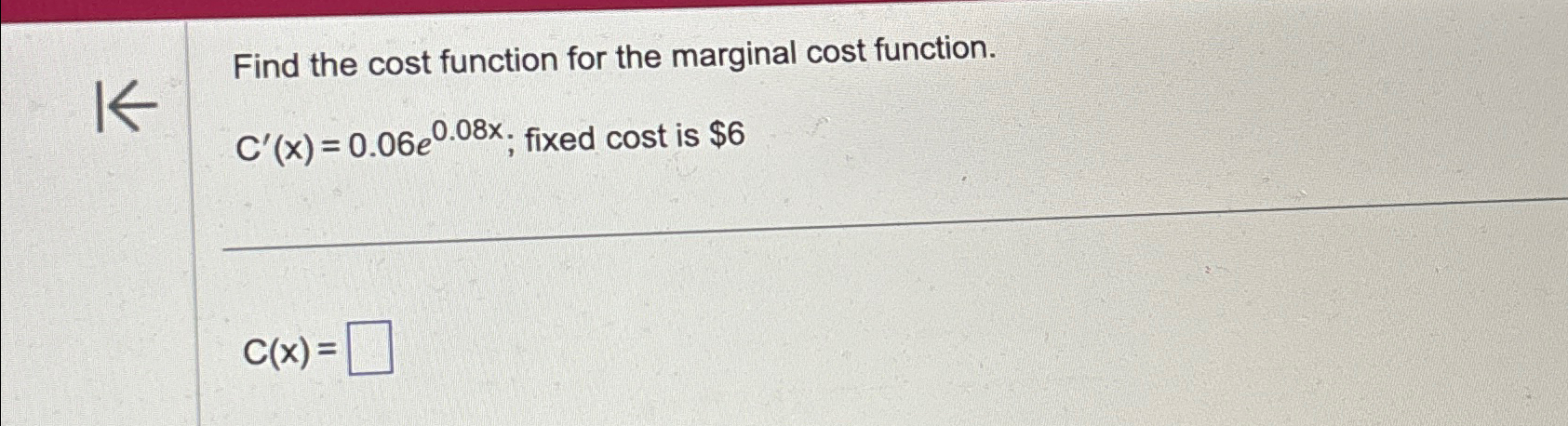Solved Find the cost function for the marginal cost | Chegg.com