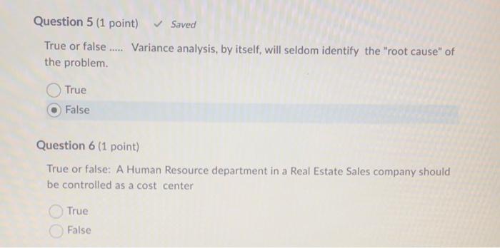 Solved An example of a unfavourable variance would be costs | Chegg.com