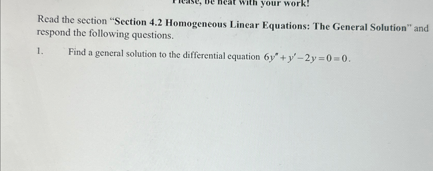 Solved Read the section "Section 4.2 ﻿Homogeneous Linear | Chegg.com