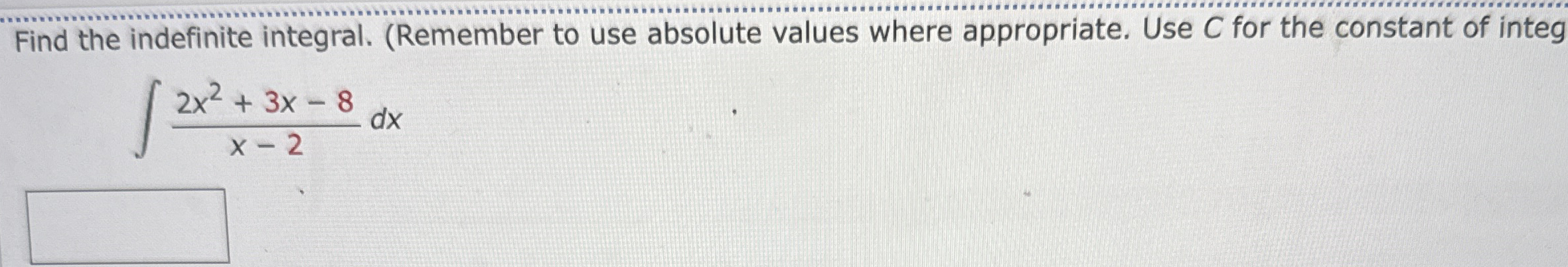 Solved Find the indefinite integral. (Remember to use | Chegg.com