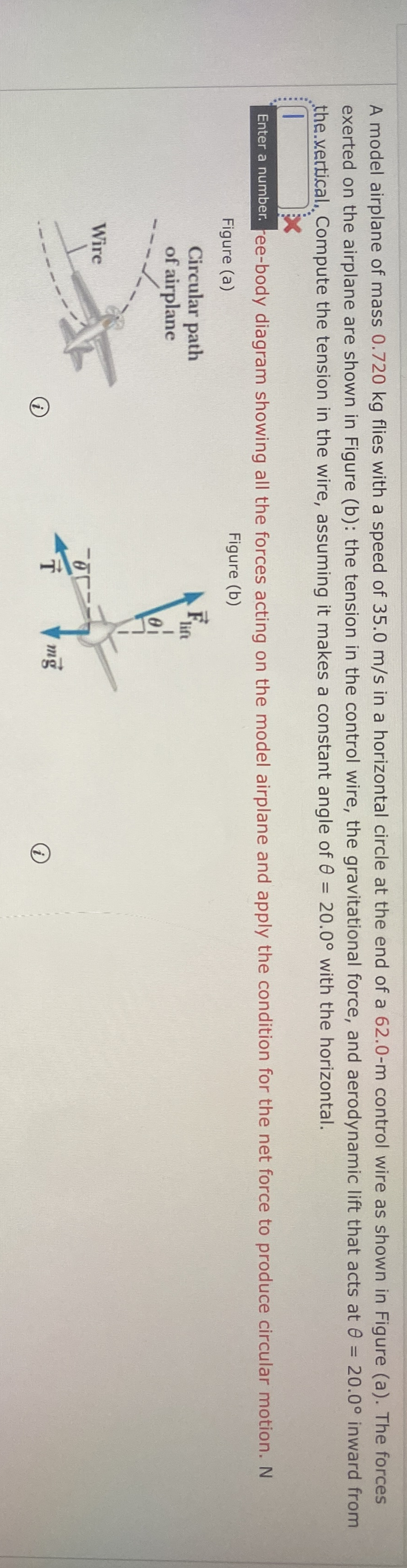 Solved A model airplane of mass 0.720 ﻿kg flies with a speed | Chegg.com
