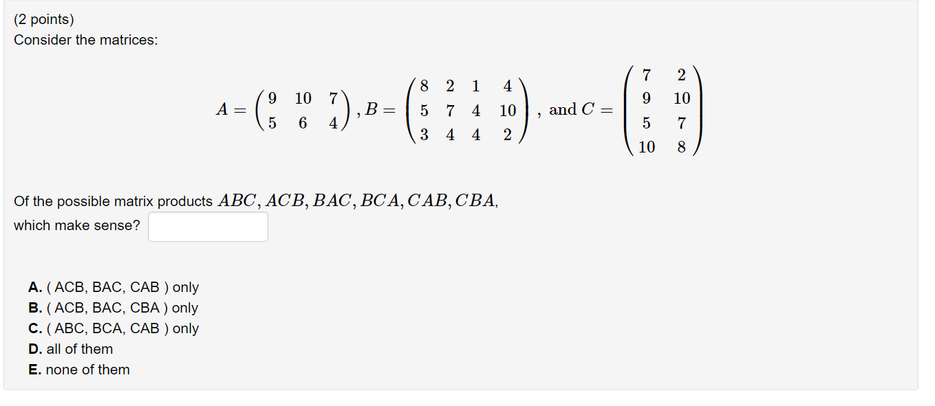 Solved (2 ﻿points)Consider the | Chegg.com