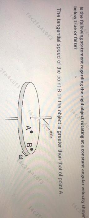 Solved Is the following statement regarding the rigid object | Chegg.com