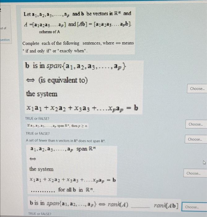 Solved Let a1,a2,a3,…,ap and b be vectors in Rn and | Chegg.com