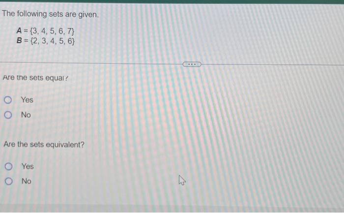 Solved The following sets are given. | Chegg.com