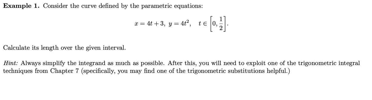 Solved Example 1. ﻿Consider the curve defined by the | Chegg.com
