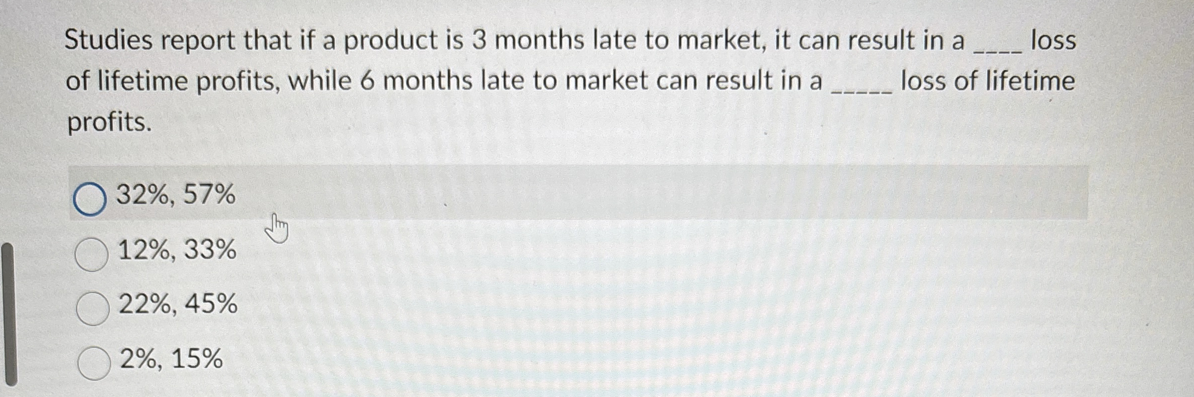 Solved Studies report that if a product is 3 ﻿months late to | Chegg.com