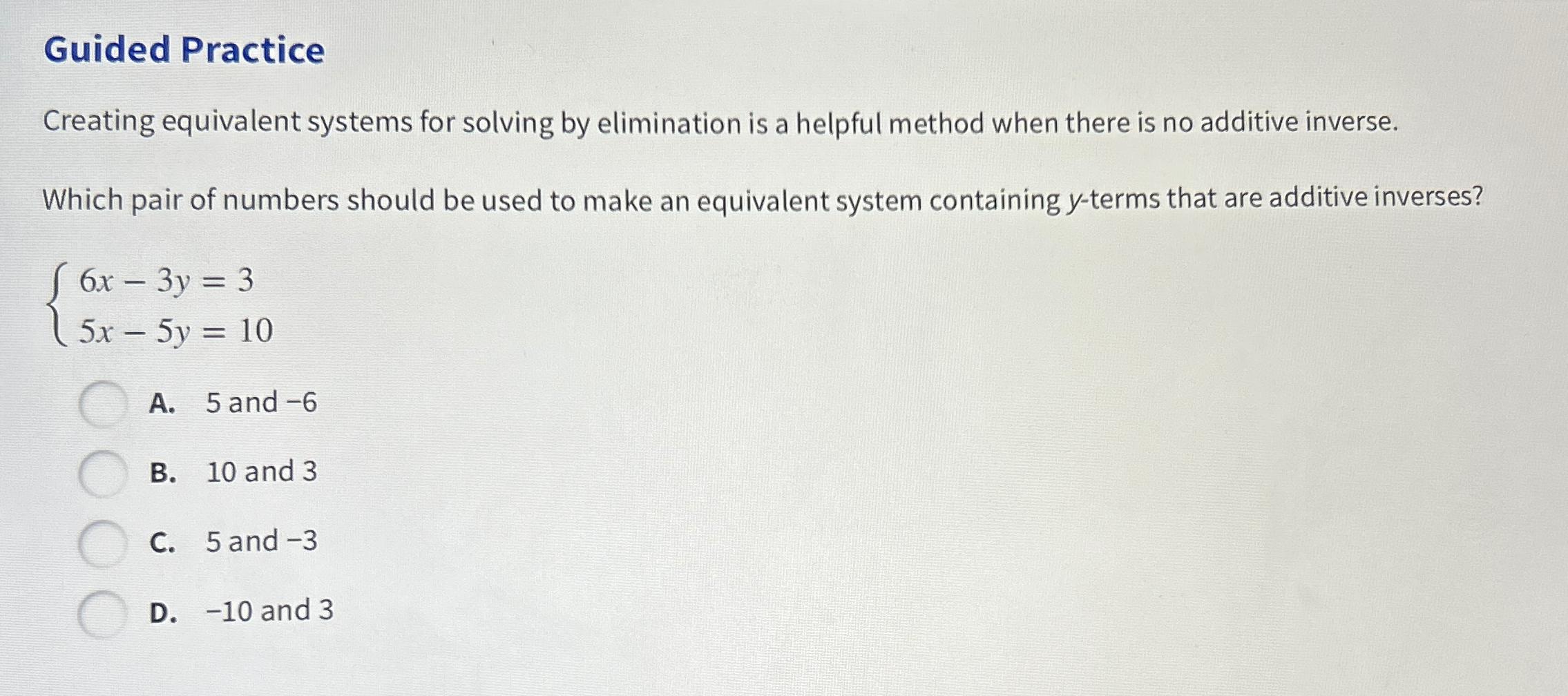 Solved Guided PracticeCreating equivalent systems for | Chegg.com