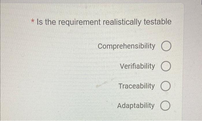 Solved * Is the requirement realistically testable | Chegg.com