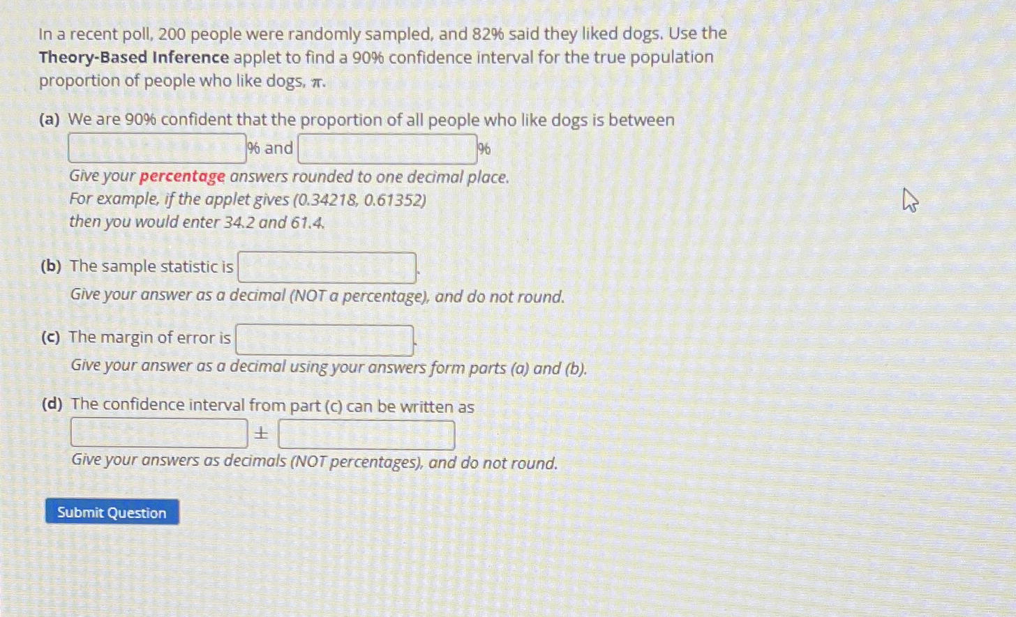 Solved In a recent poll, 200 ﻿people were randomly sampled, | Chegg.com