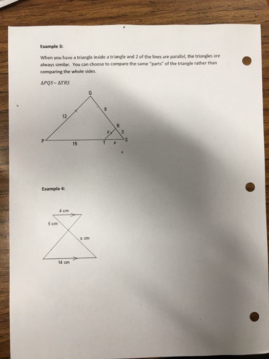 Solved Example 3: When you have a triangle inside a triangle | Chegg.com