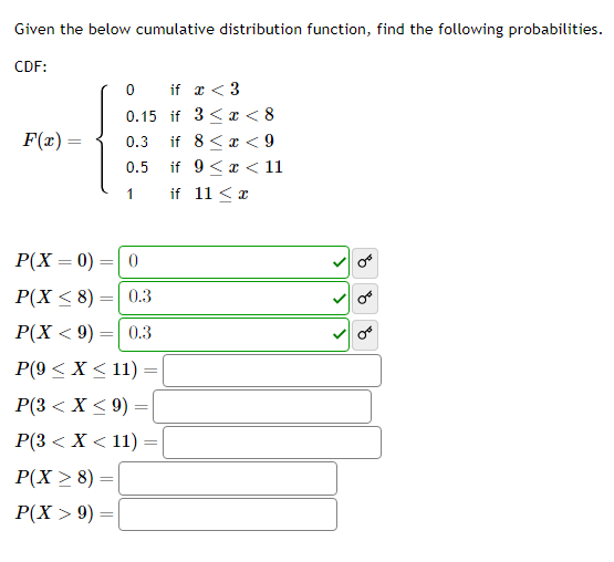 Solved Given the below cumulative distribution function, | Chegg.com