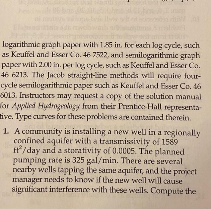 Solved 0 logarithmic graph paper with 1.85 in. for each log | Chegg.com
