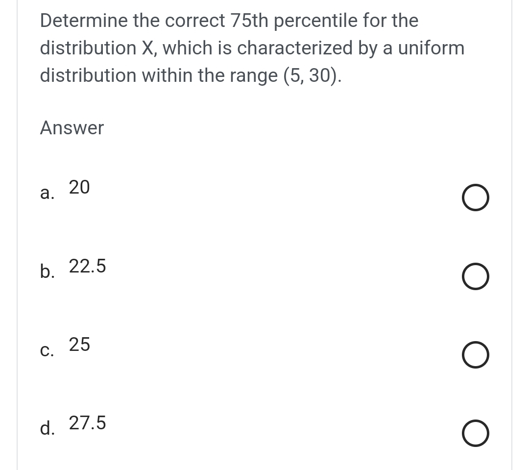 Solved Determine the correct 75th percentile for the | Chegg.com