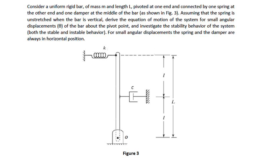 Solved Consider a uniform rigid bar, of mass \( ﻿m \) ﻿and | Chegg.com