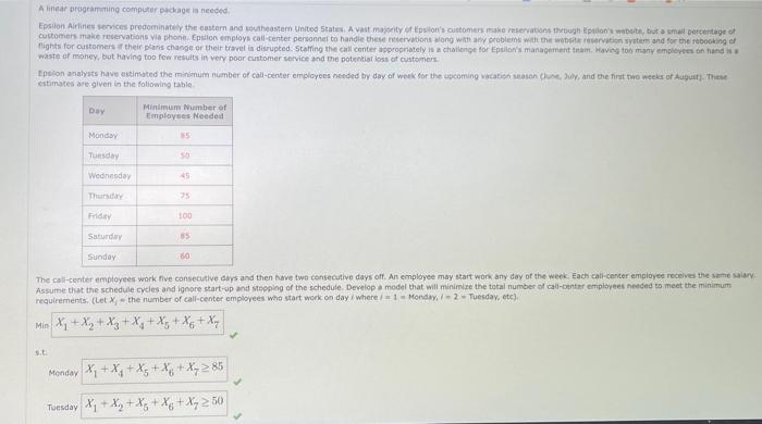 Solved A linear programming computer pockage is needed waste | Chegg.com Solved A linear programming computer pockage is needed waste | Chegg.com