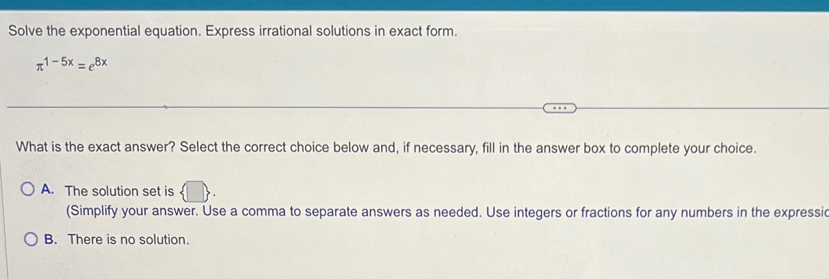 Solved Solve the exponential equation. Express irrational | Chegg.com