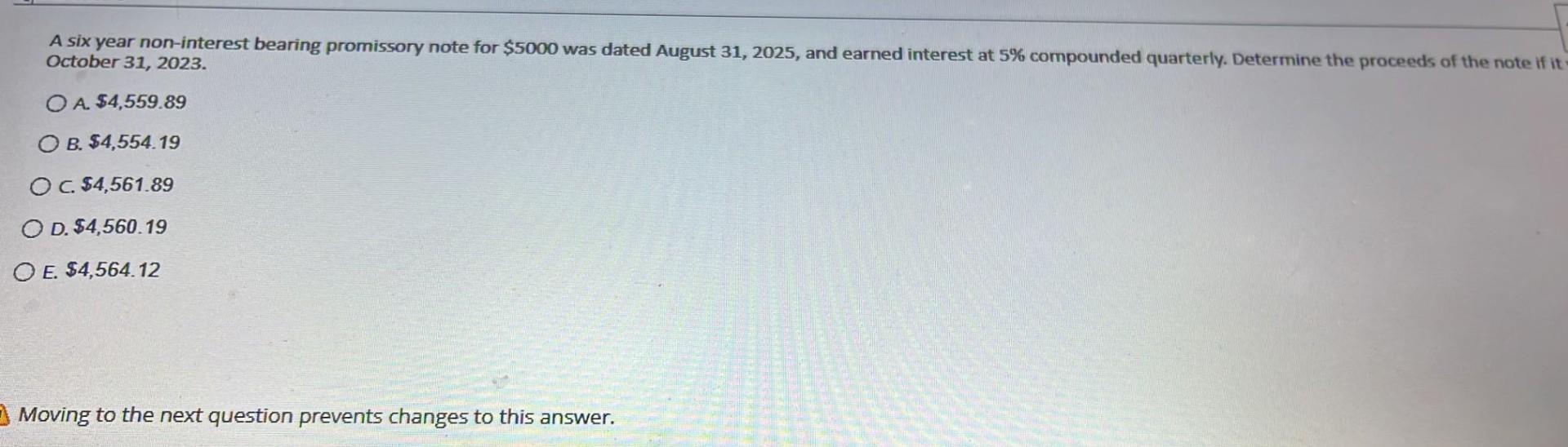 Solved A six year non-interest bearing promissory note for | Chegg.com