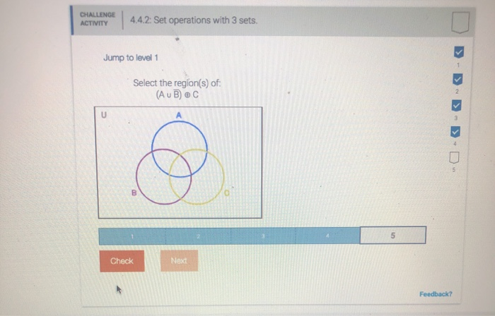 Solved CHALLENGE ACTIVITY 4.4.2: Set operations with 3 sets. | Chegg.com