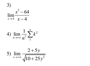 Solved limx→4x−4x3−64 4) limn→+∞n31∑1nk2 5) | Chegg.com