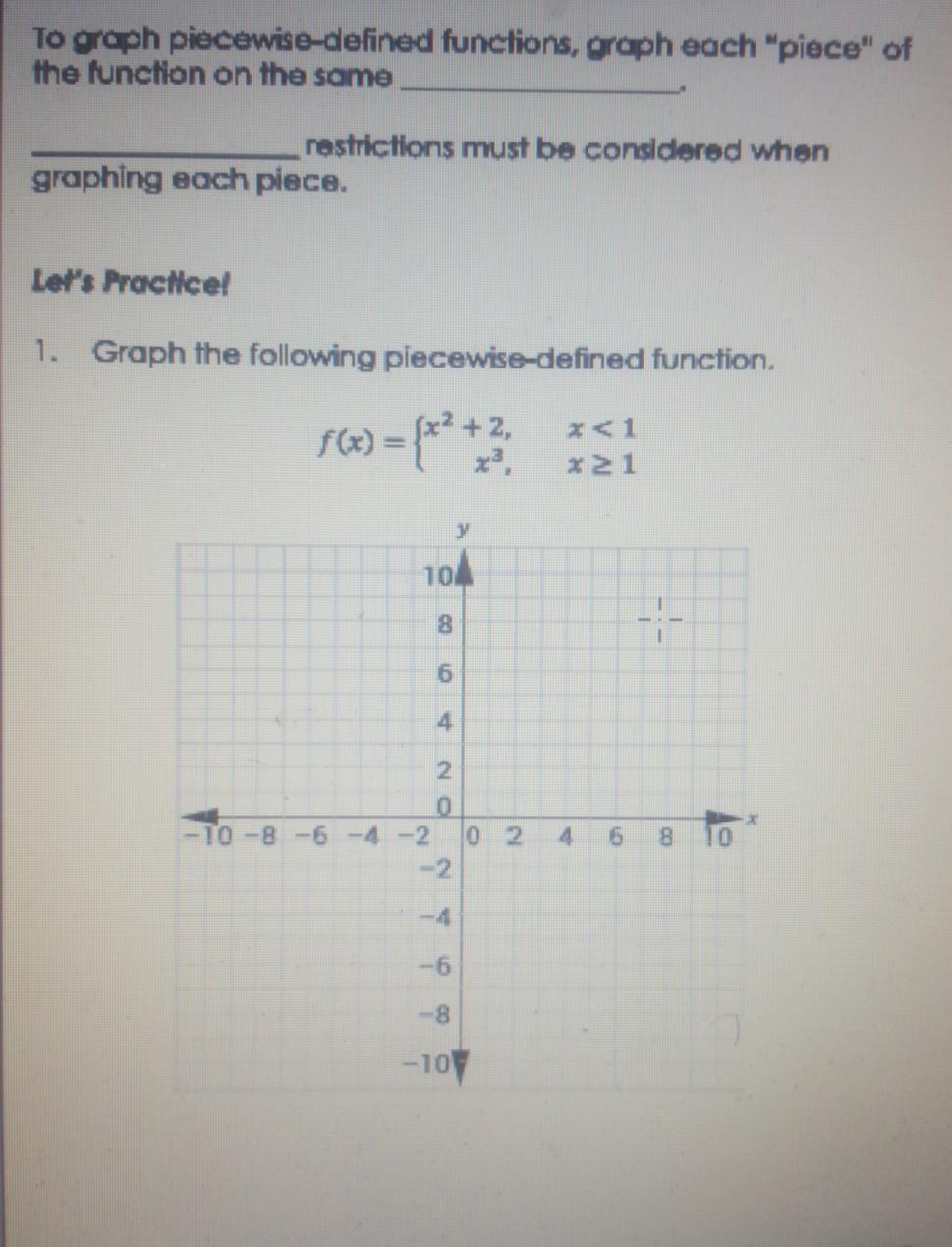 Solved To graph piecewise-defined functions, graph each | Chegg.com