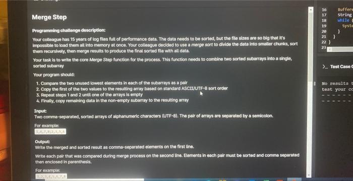 Solved Merge Step Programming challenge description: Your | Chegg.com