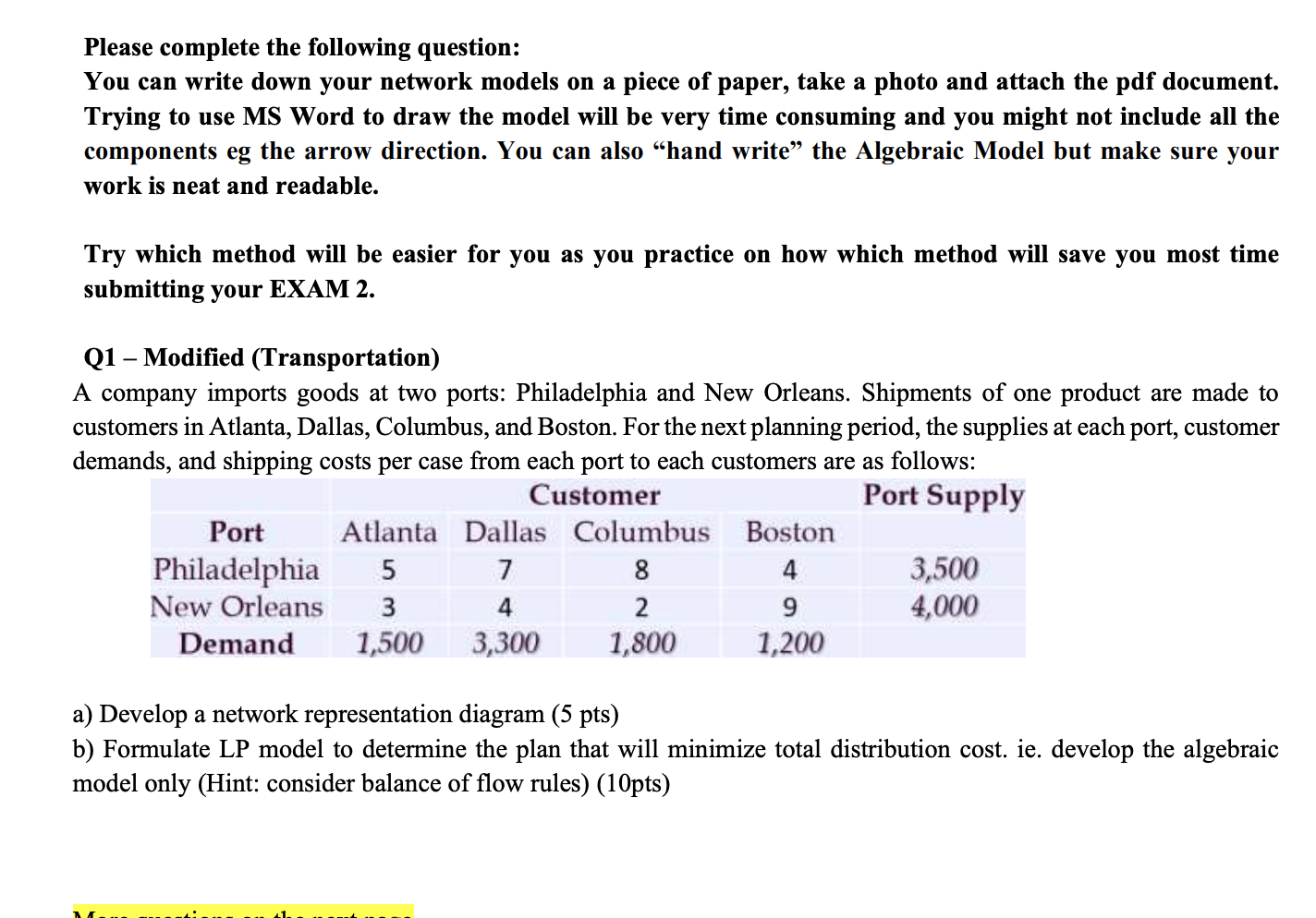Solved Please complete the following question:You can write | Chegg.com