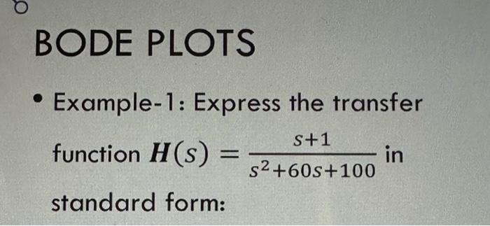 Solved Example- 1: Express the transfer function | Chegg.com