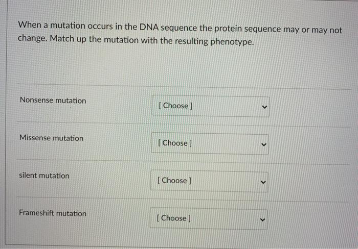 Solved When a mutation occurs in the DNA sequence the | Chegg.com
