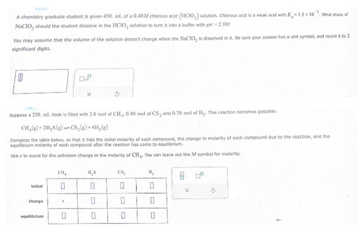 Solved NaClO2 should the student dissolve in the HClO2 | Chegg.com